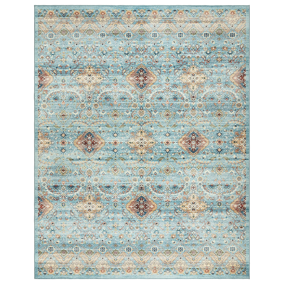 Gertmenian Printed Indoor Boho Area Rug - Non Slip, Ultra Thin, Super Strong, Tufted Rug - Home Décor for Entryway, Bedroom, Living Room - 5x7 Standard, Tanis Sage, 25046