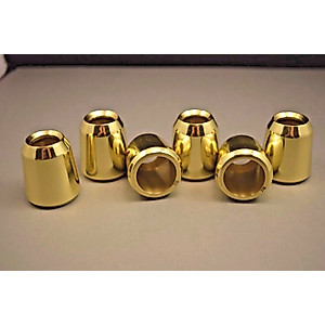 Set of 6 Solid Brass Candle Followers, Candle Toppers for 7/8" Diameter Candles (6 Pieces)
