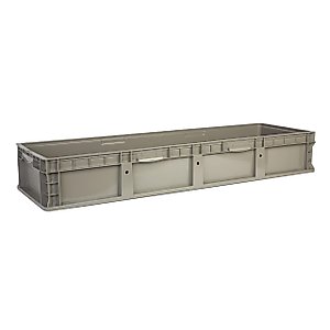 Hudson Exchange 48 x 15 x 7.5" (1 Pack) Straight Wall Handled Storage Container Tote, Gray/Brown