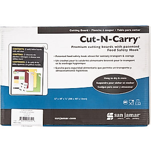Carlisle FoodService Products CB1218QS 4 Piece Cut-N-Carry Board System Set with Free Smart Chart, 18" Length x 12" Width x 1/2" Thick