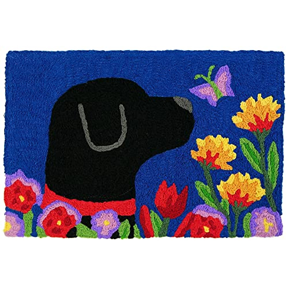 Garden Lab Jellybean Accent Rug with Black Lab Floral Rug 20"x30" Doormat