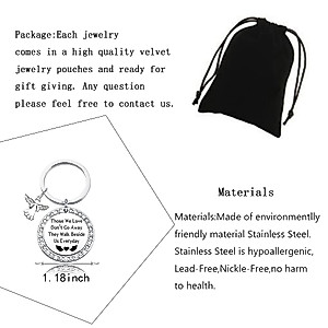 Memorial Keychain Sympathy Jewelry Those We Love Don't Go Away Gifts Angel Keyring Remembrance Loved One Gift Comfort Gift (Angel Those KS)