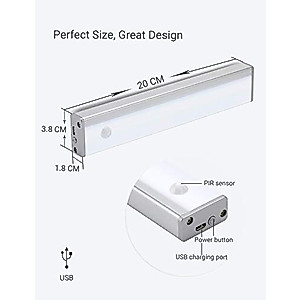 Joyzy Automatic Pantry Light, Wireless Closet Lights Two Motion Sensor Modes Light Battery Operated,USB Rechargeable Under Cabinet Lights, Bedroom Light Bathroom Lighting