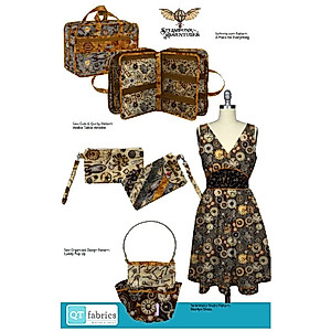 Quilting Treasures Steampunk Adventures Steampunk Blender, Fabric by The Yard (Gray)