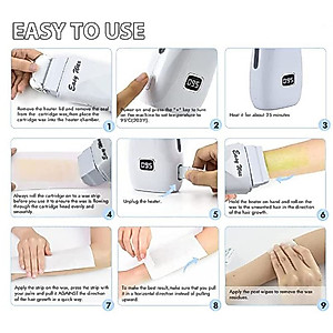Easy Wax Portable Roll On Wax Kit for Hair Removal - Warmer with Soft Wax, Waxing Strips, and Travel-Friendly Design for Women