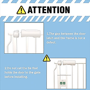 ALLAIBB Extra Wide Pressure Mount Baby Gate Auto Close White Metal Child Dog Pet Safety Gates with Walk Through for Stairs,Doorways,Kitchen and Living Room Suit for 57.48-62.20inch