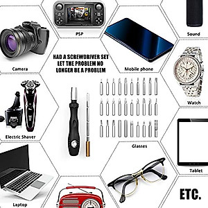 32 In 1 Small Screwdriver Set, Mini Magnetic Screwdriver Set – Contains 30 Bits Precision Repair Tool Kit, Torx Screwdriver Tool Sets for Eyeglass, Watch, Phones, Laptop, Computers, Toys