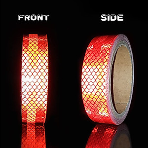 Reflective Tape 1 inch Wide 15 FT Long High Intensity Red Trailer Reflector Safety Conspicuity Tape for Vehicles Trucks Bikes Cargos Helmets