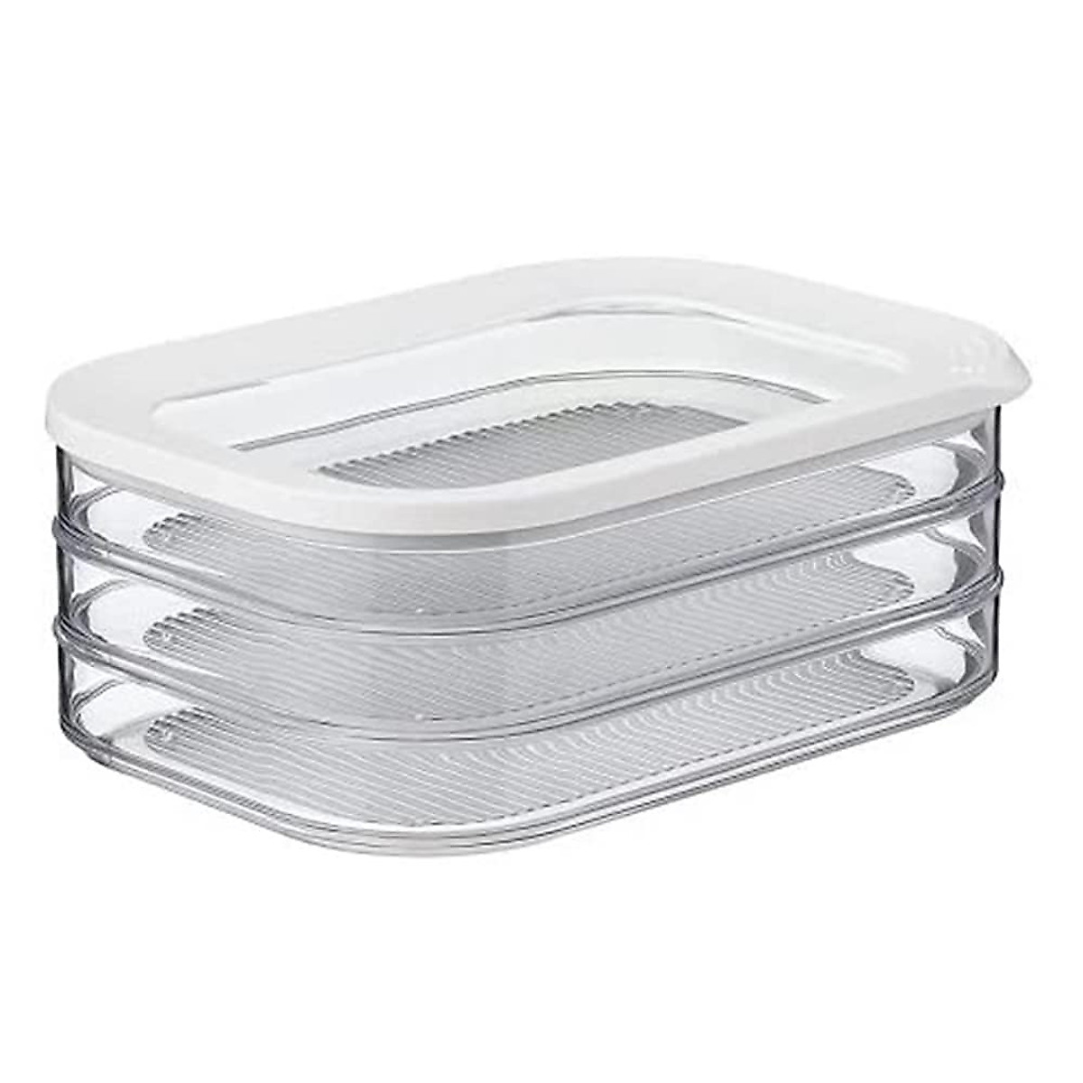 Dewedrt 1.6L with 3 Tier Meat Pieces Storage Box Airtight Lid Dishwasher Safe 3Layer Crisper