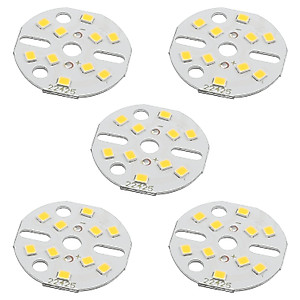 Othmro 5Pcs 1.22in Dia LED Chip Bulb Super Bright High Power 15-17V 3000K 2835 Aluminum LED Bulb Surface Mounted Device Light Beads Floodlight for Camper Light Bulb Home Reading Light Marine Lamps