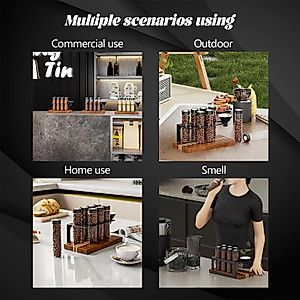 VZONE Coffee Bean Cellar Tubes Single Dose Glass Coffee Container with Hopper 8 Tubes with Exhaust Valve