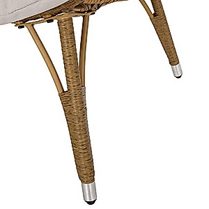 Christopher Knight Home Aimee Outdoor Wicker Teardrop Chair with Cushion, Beige, Light Brown