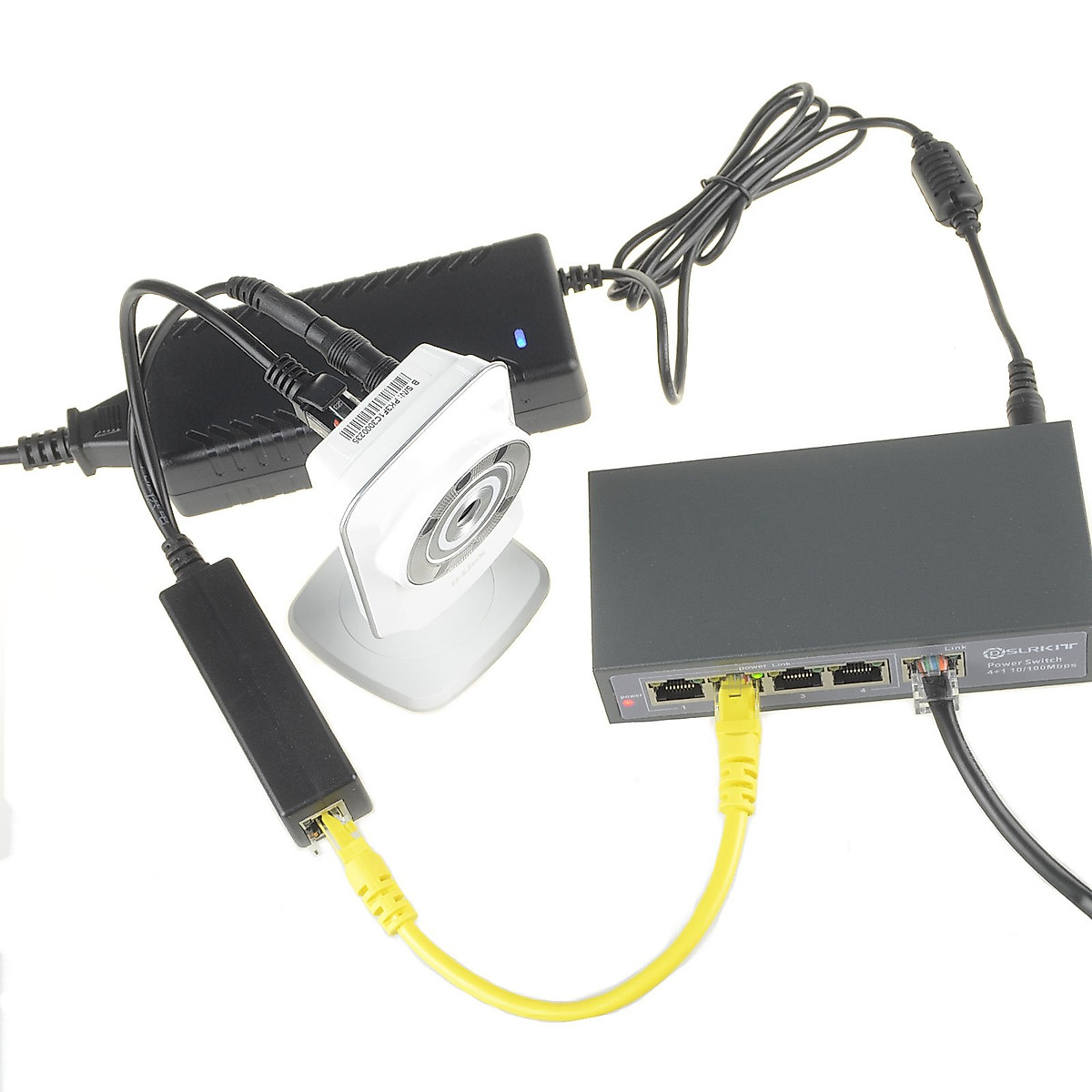 DSLRKIT Active PoE Splitter Power Over Ethernet 48V to 5V 2.4A Compliant IEEE802.3af