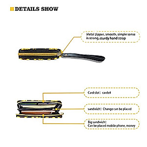 Jeiento Polka Dot Wristlet Wallet for Women Fashion Handbag Money Clips Phone Holder Clutch Bag Zip Around with Wristlet Strap for Girls Womens Leather Purse Lady Travel Business