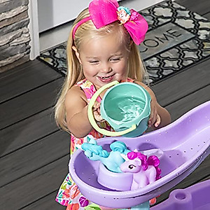 Step2 Rain Showers & Unicorns Water Table – Kids Purple Water Play Table with 13-Pc Unicorn Accessory Set