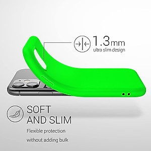 kwmobile Case Compatible with Apple iPhone 11 Case - Soft Slim Protective TPU Silicone Cover - Neon Green