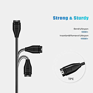 Ancable 2-Pack Charger Cable Compatible with Garmin Watch, 3-Feet USB Charger Cable Data Transfer for Garmin Fenix 5 5X 5X Plus 5 Plus 5S 5S Plus 6X 6 6S, etc Charging Cord