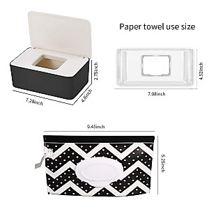 Baby Wipes Dispenser, Reusable Baby Wipes Holder Box, Flushable Baby Wet Wipes Case Wipes Container with Portable Wipes Pouch, Easy Open Keeps Wipes Clean, Wet (Fits Up to 60/120 Wipes)