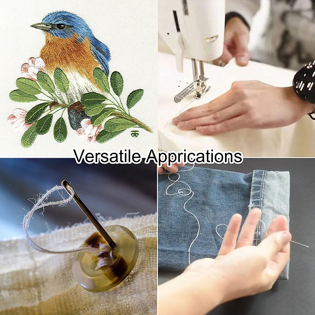 Ryalan 12 Color Set of Polyester All-Purpose Sewing Threads Prewound Bobbin Thread Plastic for Embroidery and Sewing Machine DIY Embroidery Thread Sewing Thread 382 Yards/350 m Each (12 pieces)