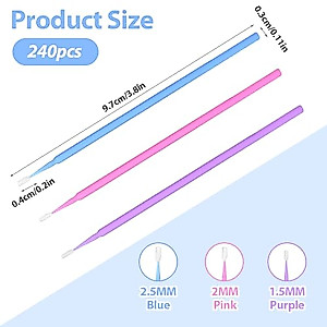 240Pcs Touch Up Paint Brushes Repair Ultra-Fine Paint Brushes for Automotive Paint Chip Repair,Disposable Micro Paint Chip Applicators for Detailing Clearance Cleaning (Length: 4IN Tips:1.5/2/2.5MM)