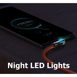 Recyphi Chubby Gamer 180° Rotating Fast Charge Cable USB to C Cord LED Flexible Rotary Connector Durable Thick Rubber Safety Charging, Laptop