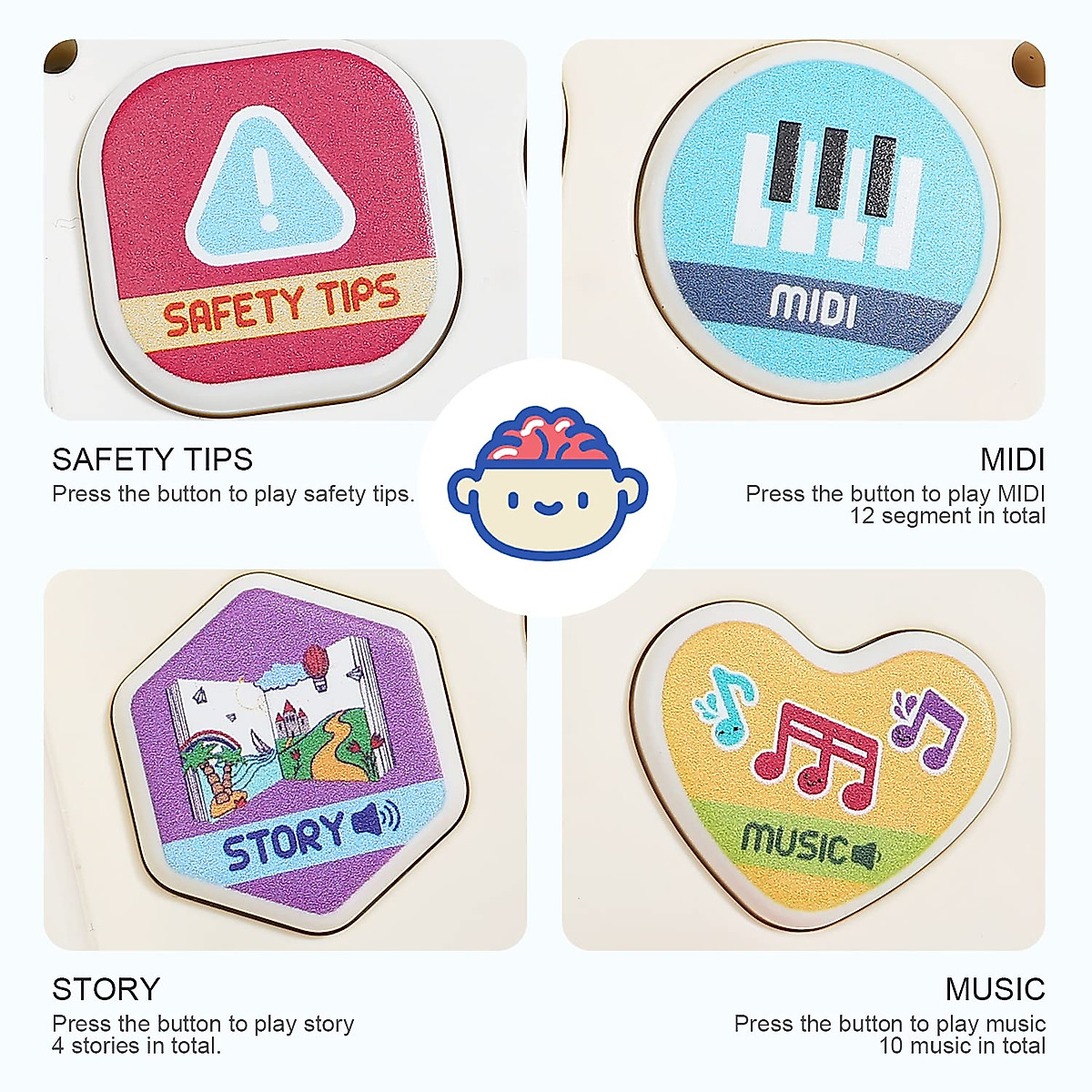 CUTE STONE Bus Car Toy, Kids Play Vehicle with Sound and Light, Simulation Steering Wheel, Musical School Bus Toy for Toddler, Educational Bus Driving Toy Gift for Toddlers Boys & Girls