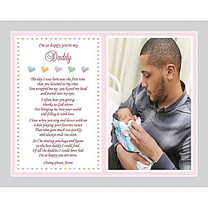 Daddy's Girl Gift, So Happy You're My Dad for His Birthday or Father's Day, 8x10 Inch Print Personalized with Name and Photo
