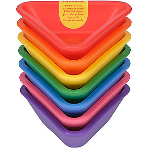 Lollaland - Unbreakable, Toddler Dipping Cup , Microwave Safe, Dishwasher Safe Small, Plastic, Pinch bowl, Sauce Dish, 7 Piece, Condiment Tray Set