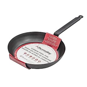 Browne Foodservice 573740 THERMALLOY 10.2"/26cm Black Carbon Steel Fry Pan