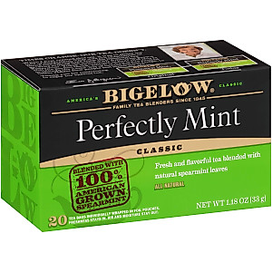 Bigelow Perfectly Mint Black Tea, Caffeinated, 20 Count (Pack of 6), 120 Total Tea Bags
