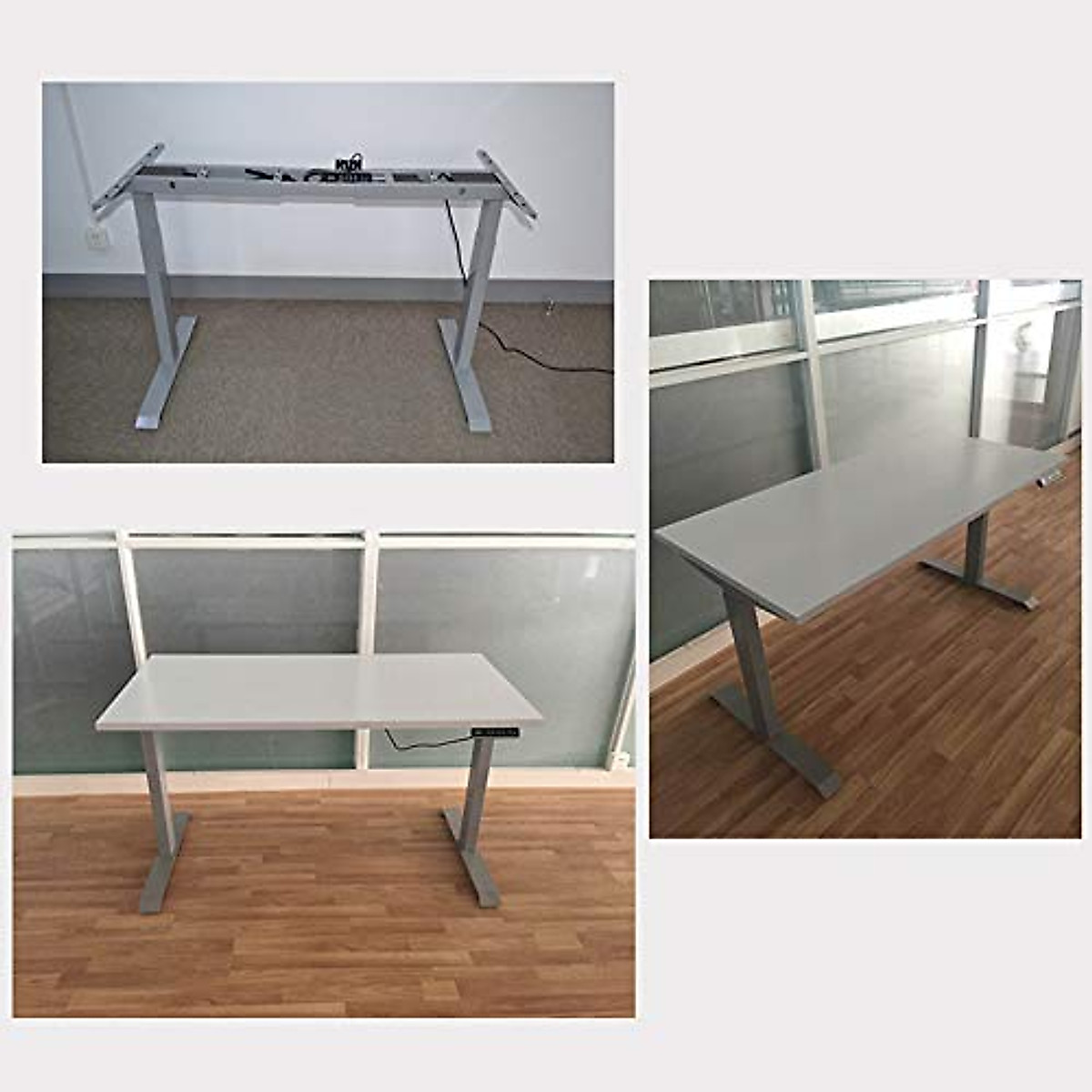 Bookshelf Height-Adjustable Standing Desk Frame, Intelligent Electric Lifting Table, Heavy-Duty Steel Desk with 4 Automatic Memory Keyboards, for Home Office