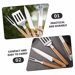 YARNOW 5 Sets Barbecue Knife and Fork Tools Backpack Set Grill Utensils Set Grill Utensil Kit Carving Knife for Meat Kitchen Roast Fork Knives for Slicing Meats Cutter BBQ Tools