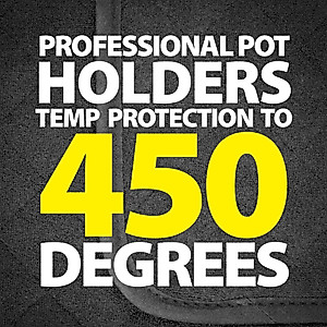 RITZ Food Service CLTPH8BE-1 Cotton Terry 450 Degree Pot Holders, 8-Inch, Black/Brown