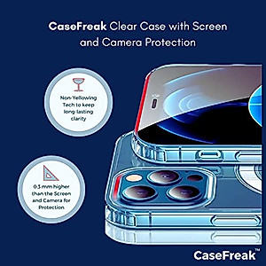 CASEFREAK Clear Case for iPhone 12 Mini with Magnetic Ring, Compatible with Mag-Safe Accessories, Slim Fit Anti-Yellowing Protective Case for iPhone 12 Mini (5.4" Screen)