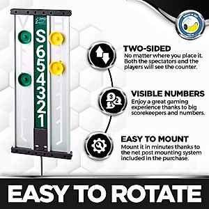 Sho Court Tennis Scorekeeper/Scoreboard (1 to 9 Games)