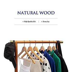 A-Quality Wooden Coat Hanger with Anti-Slip Bar,Clothes Hanger in 20 Gift Box,Suit Hanger with Stronger Rotating Hook Suitable for All Garments.