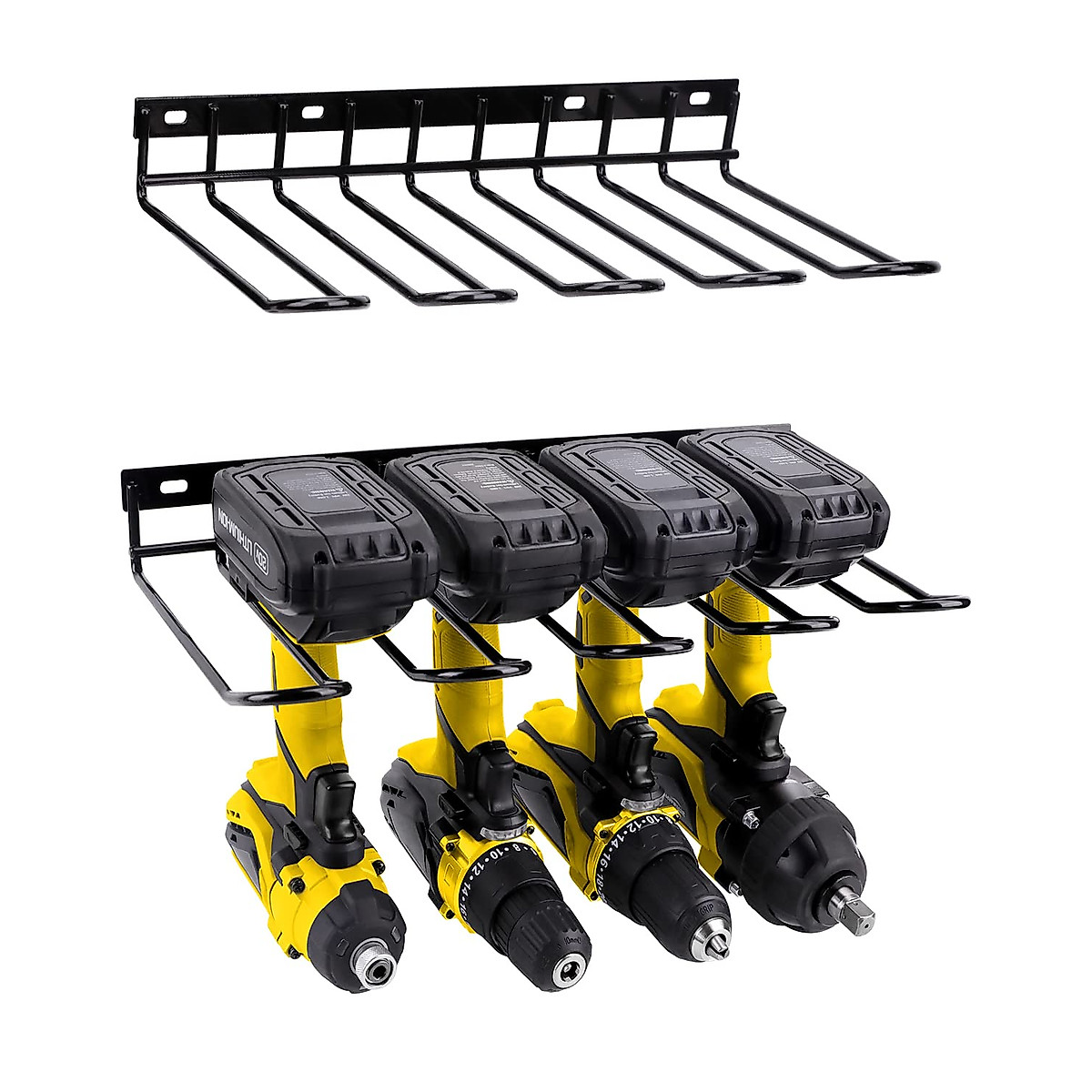 WellMall Power Tool Organizer Holder - Wall Mount Style for Power Tool Drill as Heavy Duty Tool Shelf & Tool Rack with Compact Design, Great as Tool Utility Shelves (2 Pack)