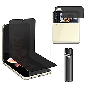 3 Pack Privacy Matte Screen Protector Compatible with Samsung Galaxy Z Flip 4 5G 2022,Anti-Peep 1PCS Outside Screen Protector+1PCS Inside Screen Protector+1PCS Side Protector Film For Z Flip 4 5G