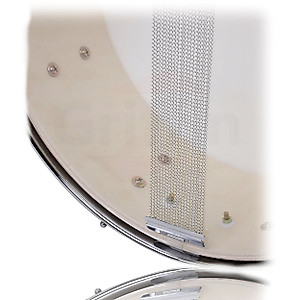 Deluxe Snare Drum by GRIFFIN | 14" x 5.5" Poplar Wood Shell with Zebra PVC Glossy Finish | Percussion Musical Instrument with Drummers Key for Students & Professionals | 8 Tuning Lugs & Snare Strainer