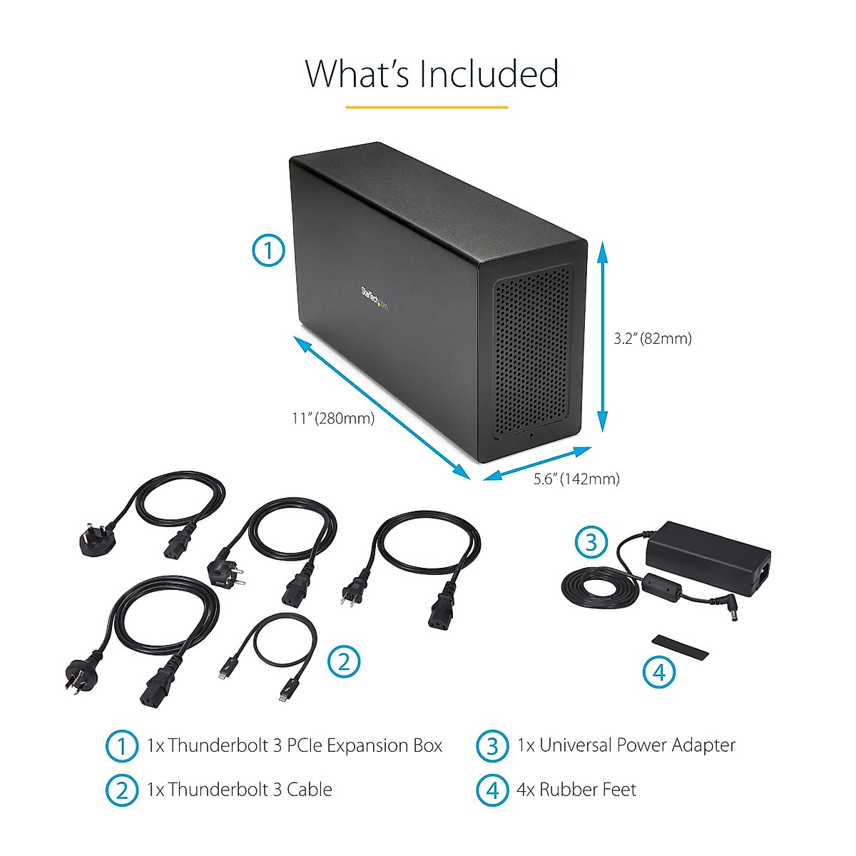 StarTech.com Thunderbolt 3 PCIe Expansion Chassis, External Enclosure With One PCI Express Slot for Laptops / Desktops, TAA