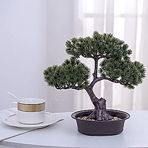 Make Life Better Artificial Bonsai Pine Tree Artificial Plant Decoration, Potted Artificial House Plants, for Decoration, Desktop Display (Zen)