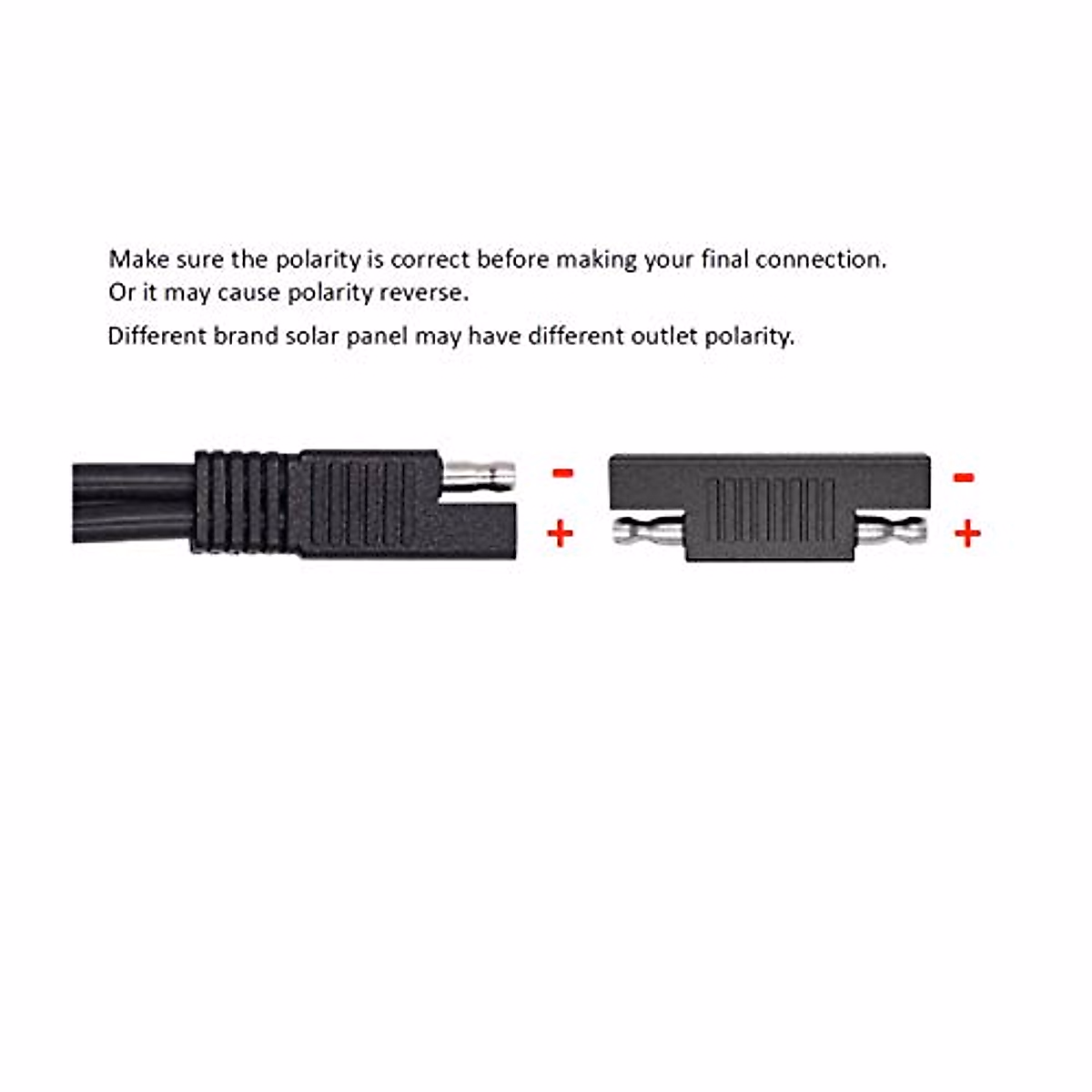 Solar Panel Connectors 10AWG Compatible with MC4 Connecter to SAE Adapter PV Extension Cable Wire for RV Caravan Solar Panels Battery Charger kit with Two SAE to SAE Polarity Reverse Adapters