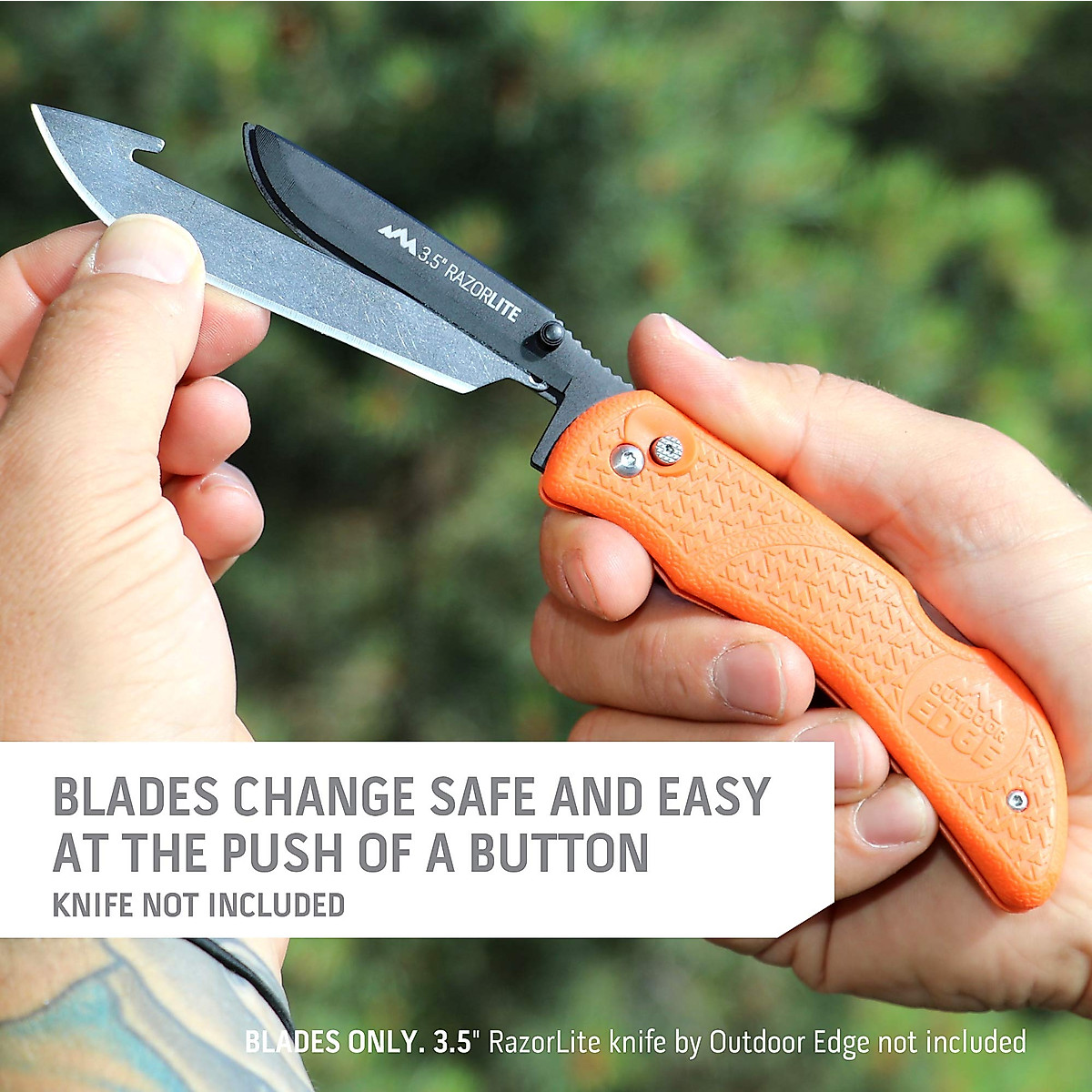 Outdoor Edge 3.5" RazorSafe Replacement Sharp-Point Knife Blades, 24 Piece Value Pack