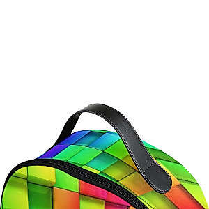 YZGO Striped Rainbow Children School Backpacks for Boys Girls Youth Canvas Bookbags Travel Laptop Bags