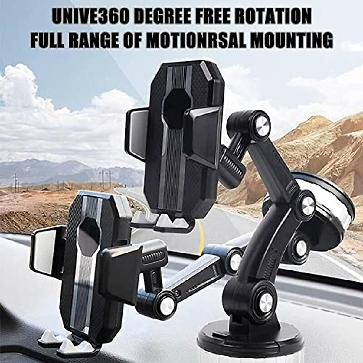 2023 New Sucker Car Phone Holder Long Arm Suction Cup Car Phone Mount Stand Mobile Cell Support For Car Center Console Phone Holder (A)