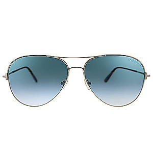 Tom Ford Clark TF 823 28P Rose Gold Metal Aviator Sunglasses Blue Gradient Lens