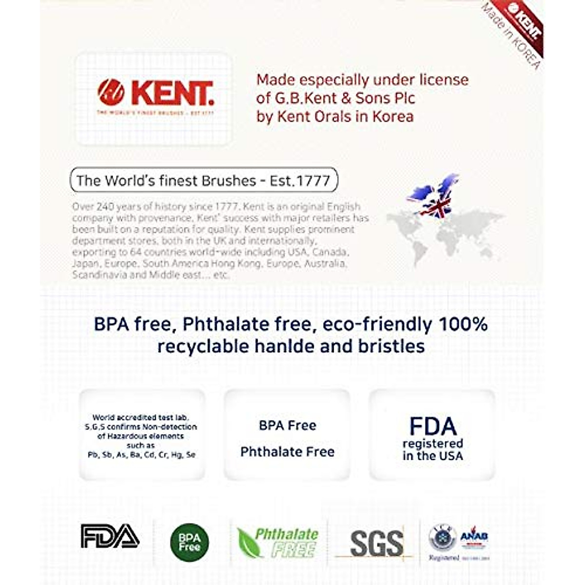 [KENT] CLASSIC Medium Head Extra Soft Toothbrush, Sensitive Teeth & Gums for Adults & Teens - (Set of 6)