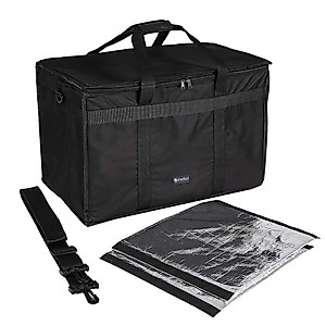 cherrboll Insulated Food Delivery Bag, Commercial Grade Food Warmer with Detachable Dividers & Shoulder Strap, Thick Thermal Carrier for Restaurant Catering Transport