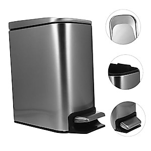 VILLFUL Small Trash Can Trash Bin Garbage Can with Lid Step Trash Can Small Bathroom Trash Can Trash Can for Bathroom Foot Pedal Trash Can Bathroom Trash Can with Lid Stainless Steel