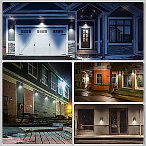 12W LED Emergency Wall Pack Light with Battery Backup Photocell Sensor, IP65 Self Test Diagnostics LED Outdoor Wall Pack Emergency Light Fixtures, Aluminum Housing 120-277VAC UL Listed (1 Pack)